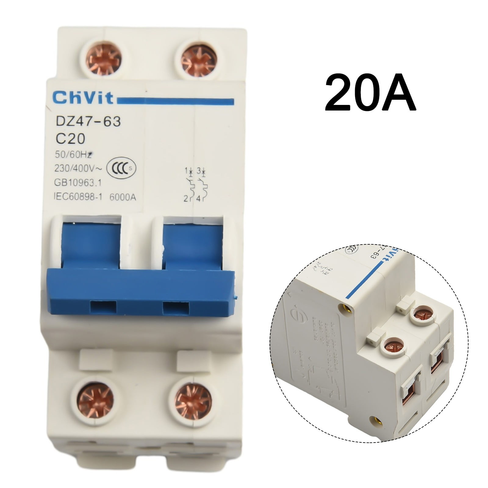 Fule DC Circuit Breaker PV Solar 16-63A 400V AC 2 Poles MCB Solar ...