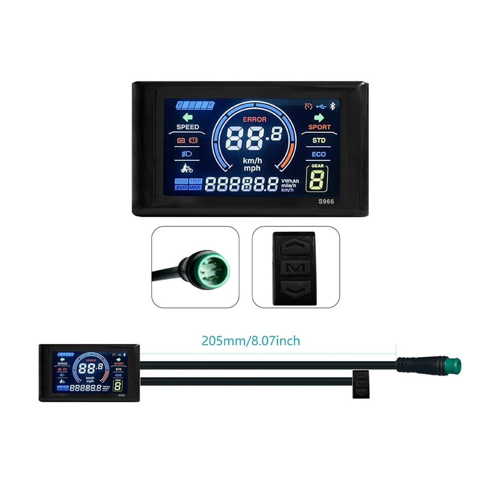 Fule Electric Bike Display Control E bike Control Display E bicycle Electric Bicycle LCD S966 No ...