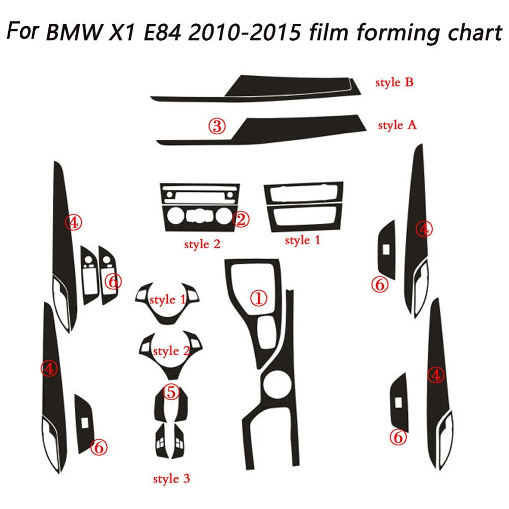 Fule For BMW X1 E84 2010-2015 3D Carbon Fiber Black Pattern Interior ...
