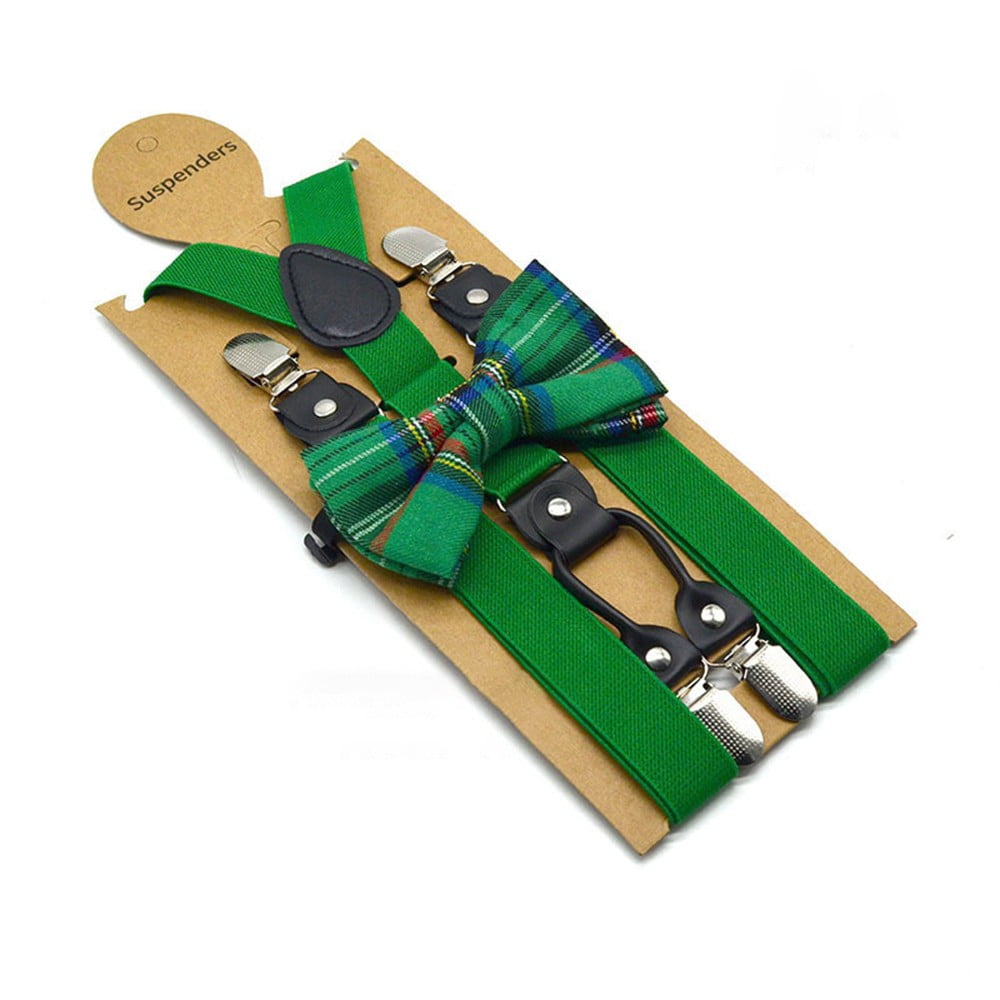 Fule Men Women Unisex Matching Suspenders Braces&Bow Tie Combo Sets ...