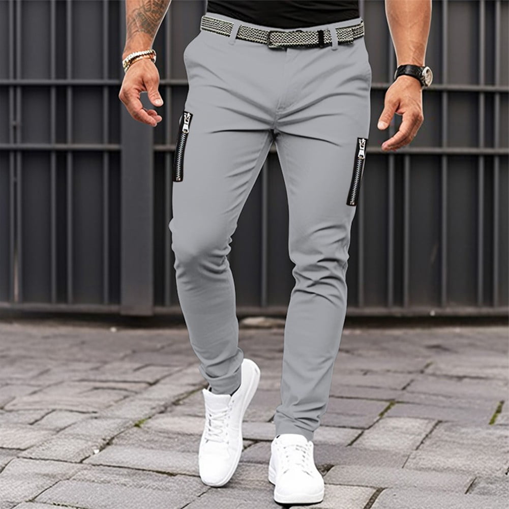 Fule Mens Slim FIT Stretch Chino Trousers Casual Flat Front Flex ...
