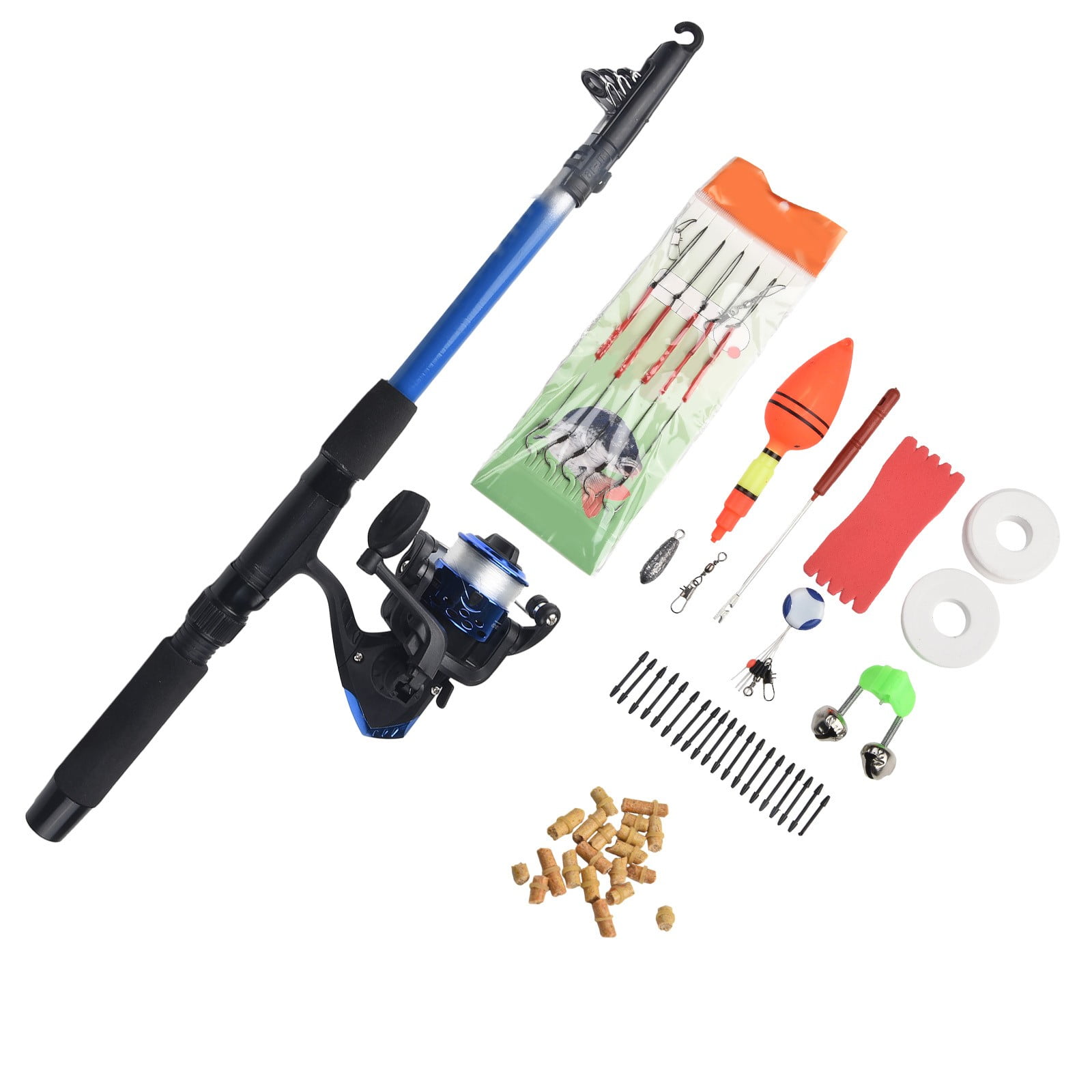 Fule Nylon Fishing Rod Sets with 5 2 1 Gear Ratio Reel Compact and ...