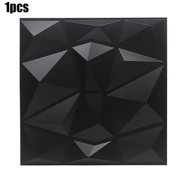 Art3d Black Diamond Design 19.7 in. x 19.7 in. PVC 3D Wall Panel (12 ...