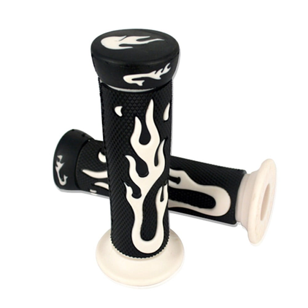 Fule Premium Blue Black Rubber Motorcycle Grips Quick and Easy Fitment ...