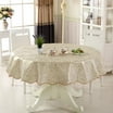 FOLINS&HOME White Round 48 inch Tablecloth - Waterproof & Wrinkle Free ...
