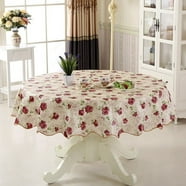 FOLINS&HOME White Round 60 inch Tablecloth - Waterproof & Wrinkle Free ...