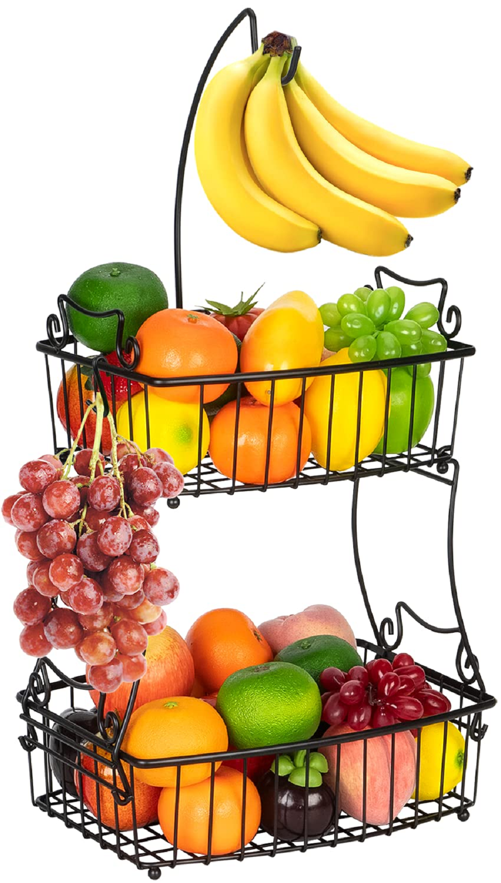 Fuleadture 2 Layer Fruit Holder with Banana Holders in Kitchen for ...