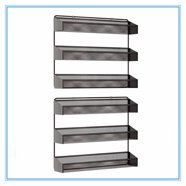 Wall-mount Spice Rack with guard rail, Chrome - Set of 4 - Walmart.com
