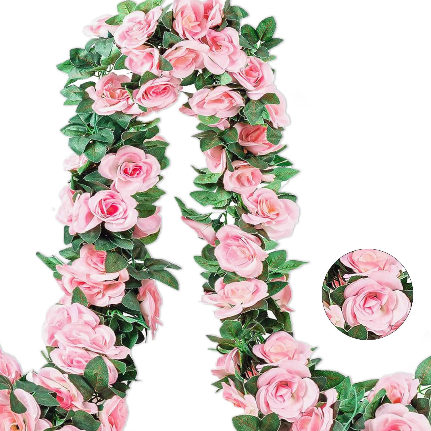 Fulercni 10PCS Fake Rose Garland, 7.5Ft Artificial Vines Flowers ...
