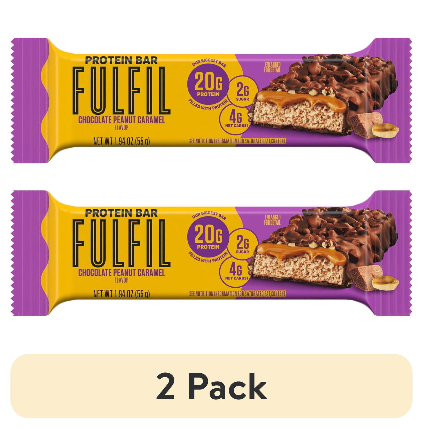 (2 pack) Fulfil Nutrition Vitamin & Protein Bar, Chocolate Peanut ...