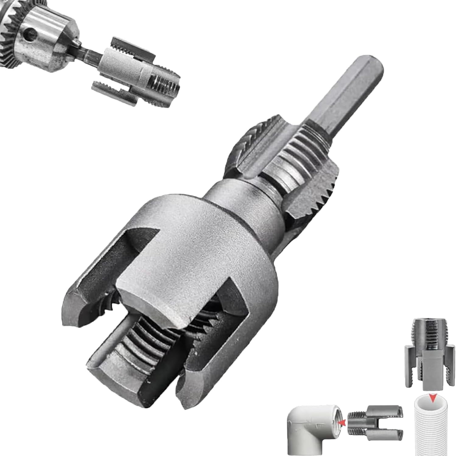 Fulfilexces Integrated Internal & External Pipe Threading Tool, 1/2 ...