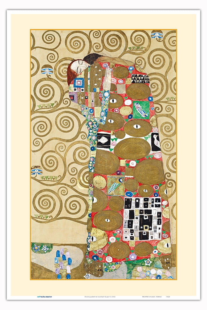 Fulfillment - From an Original Color Painting by Gustav Klimt c.1910 ...