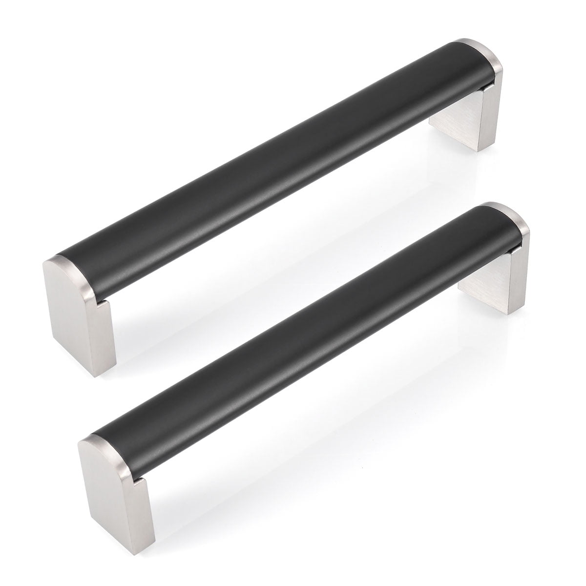 Fulgente 10 Pack Matte Black and Nickel Cabinet Handles, 160mm ...