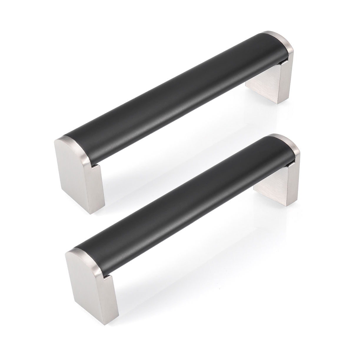 Fulgente 10 Pack Flat Black and Nickel Cabinet Handle and Pulls 3-3 ...