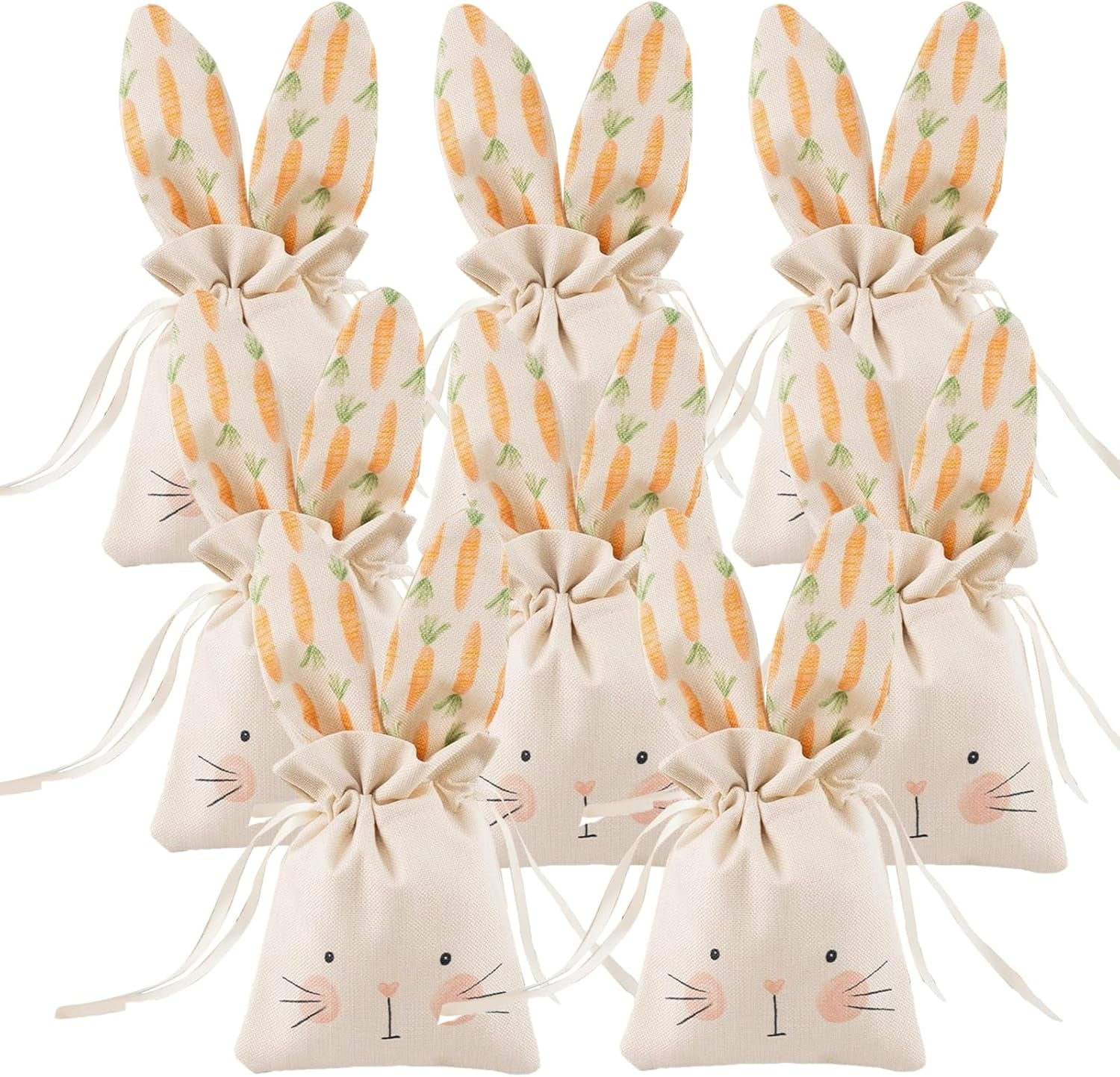 Fuliauo Easter Bunny Cloth Bags, Easter Gift Bags, Rabbit Gift Bag ...