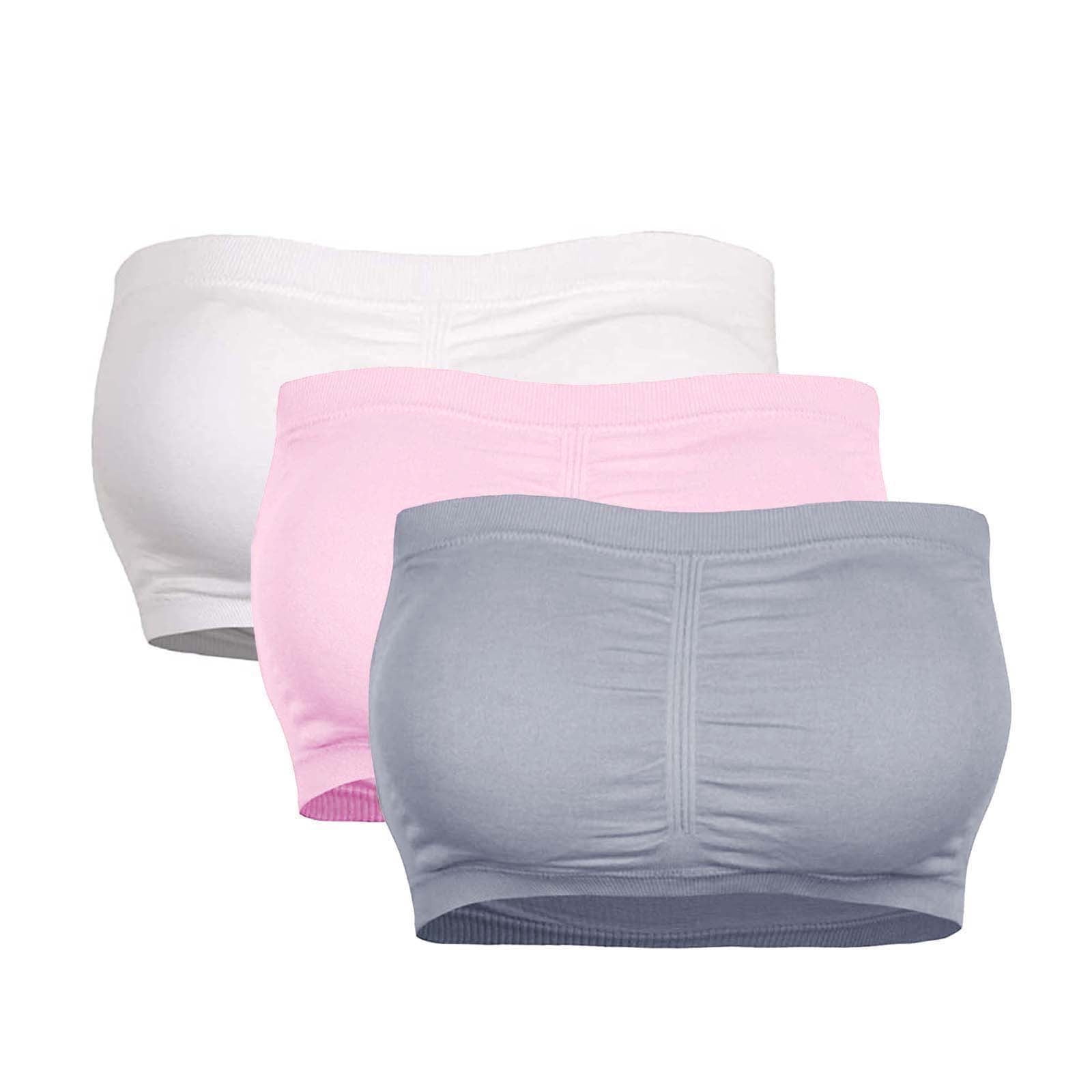 Fulijie Bandeau Size Stretchy Women Plus Bra Strapless Removable Top