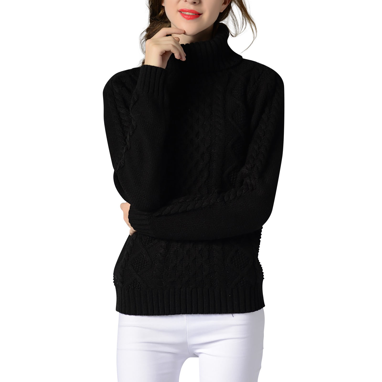 Fulijie Cream Color Cotton Womens Turtleneck,Cream Colored Turtlenecks ...