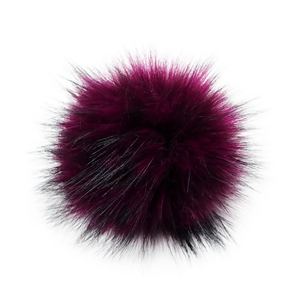 Fulijie DIY Knitting Hats Accessires-Faux Fake Fur Pom Pom Ball with ...