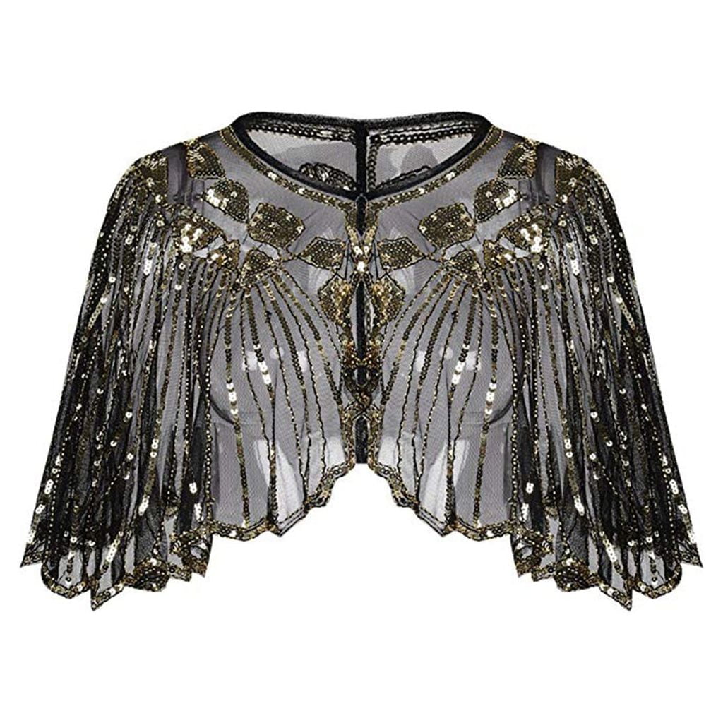 Fulijie Sheer Bolero Wrap For Women Gold,Gold Boleros Ladies,Gold ...