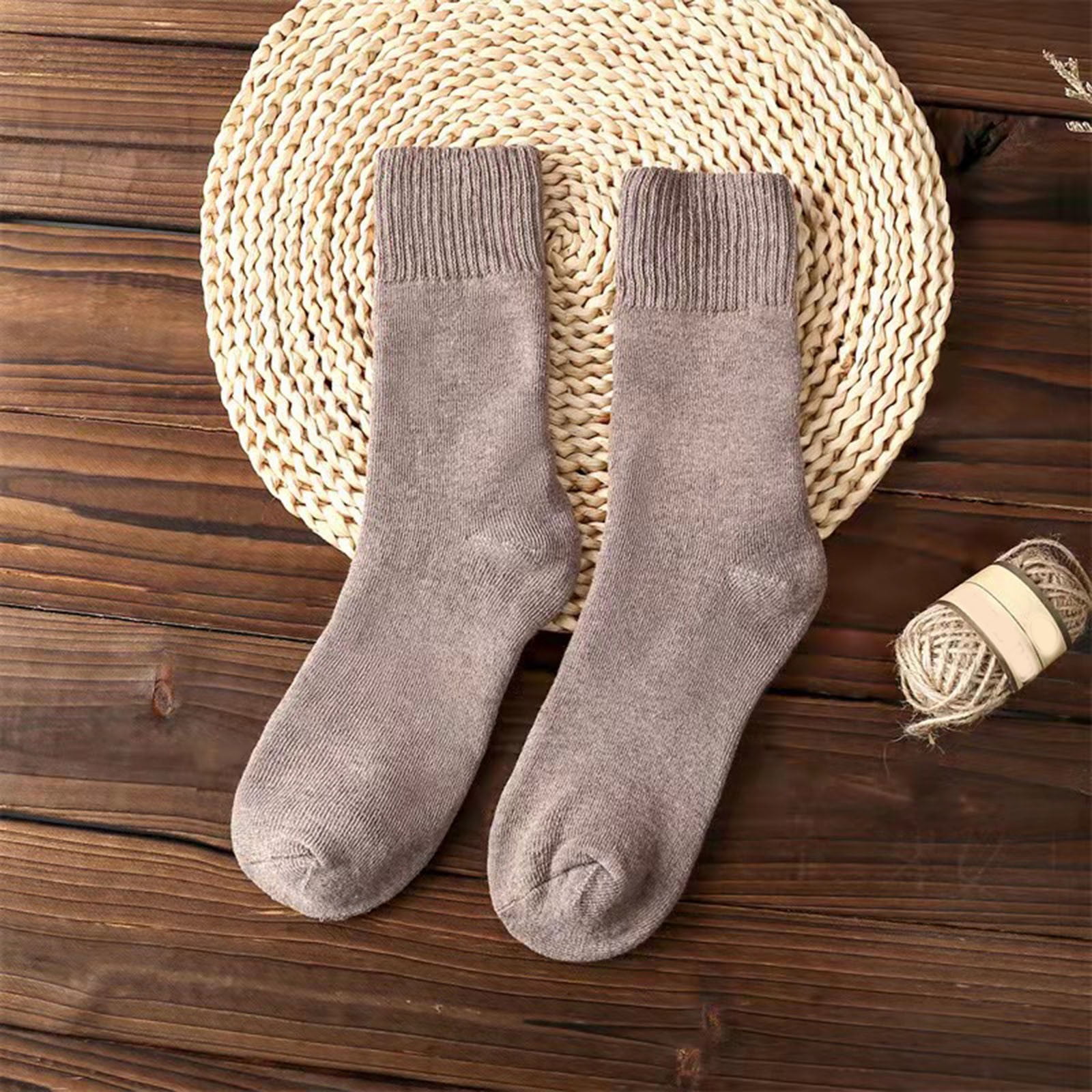 Fulijie Women Autumn and Winter Thickened Warm Solid Color Socks ...