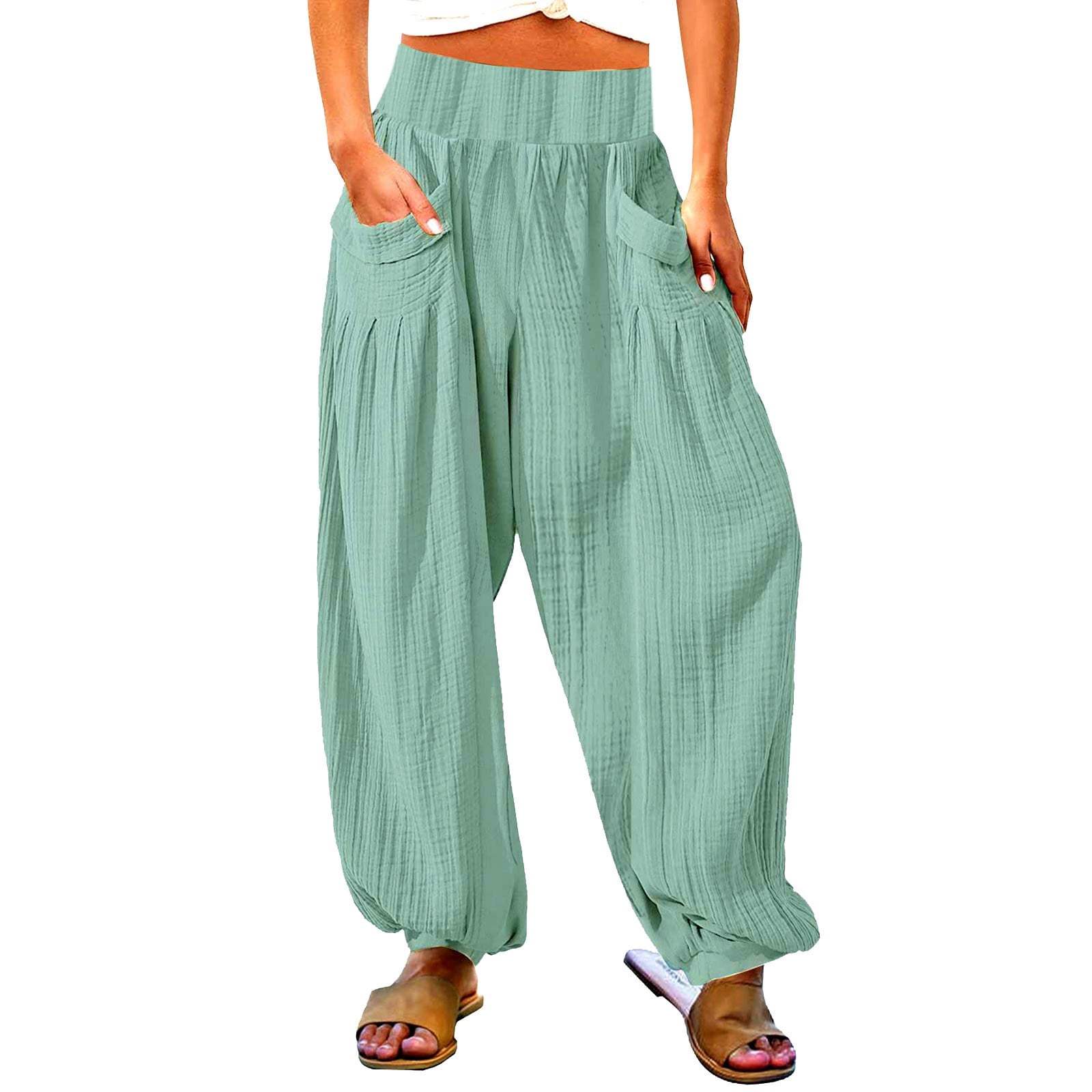Fulijie Women's Basic Bottoms (Rule),Womens High Waist Wide Leg Pants ...