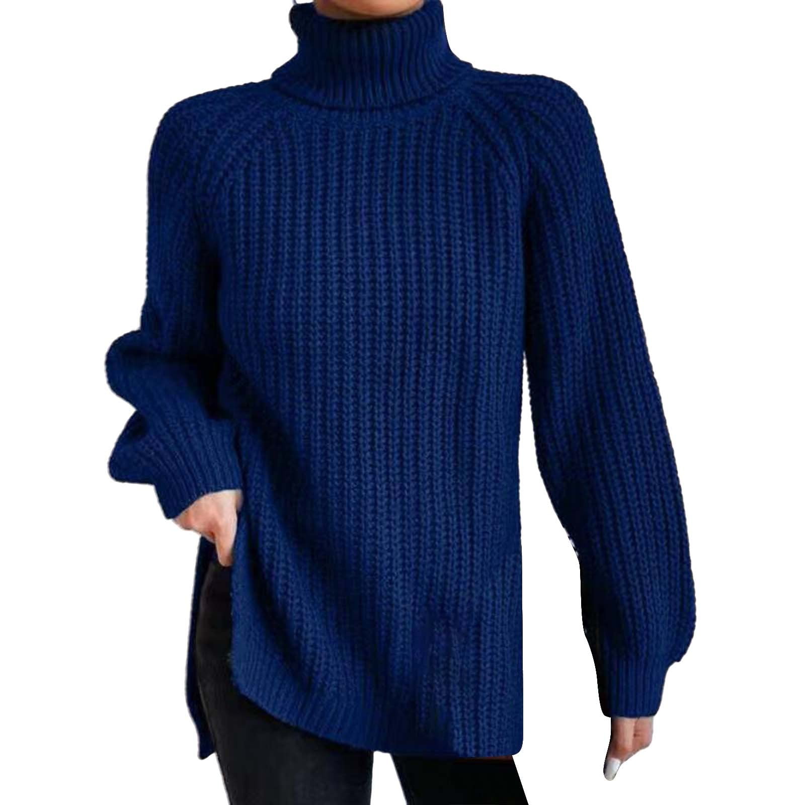 Fulijie Womens Sweaters,Autumn And Winter Fashion Solid Color Knit ...