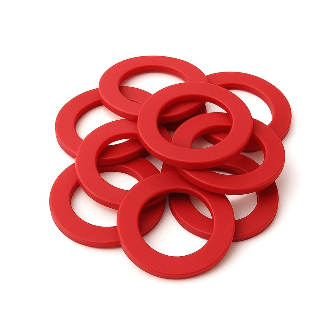 Fuliko 1/2 Inch Washers – Red Rubber Flat Gaskets - for Fittings, and ...
