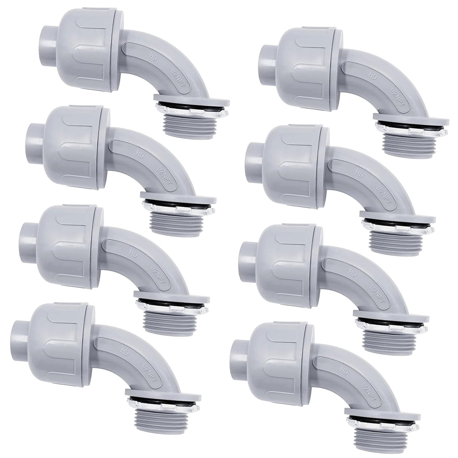 Fuliko 1/2 inch Liquid Tight Connector Flexible Conduit Connector,90 ...