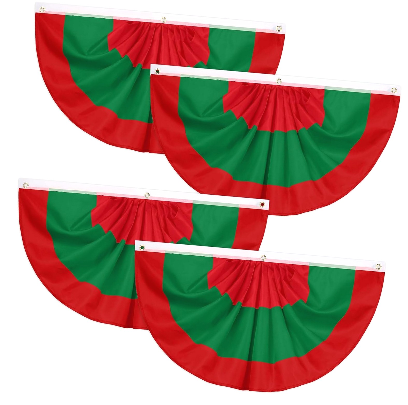 Fuliko 1 Piece Christmas Bunting 3 to 6 Feet Red and White Bunting for ...