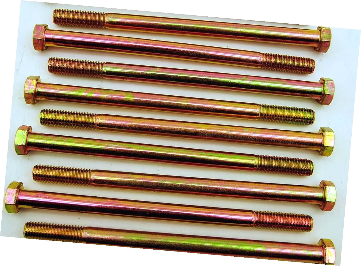 Fuliko (10) Hex 1/2-13 8 Grade 8 Bolts Yellow Zinc Cap Screws - Walmart.com