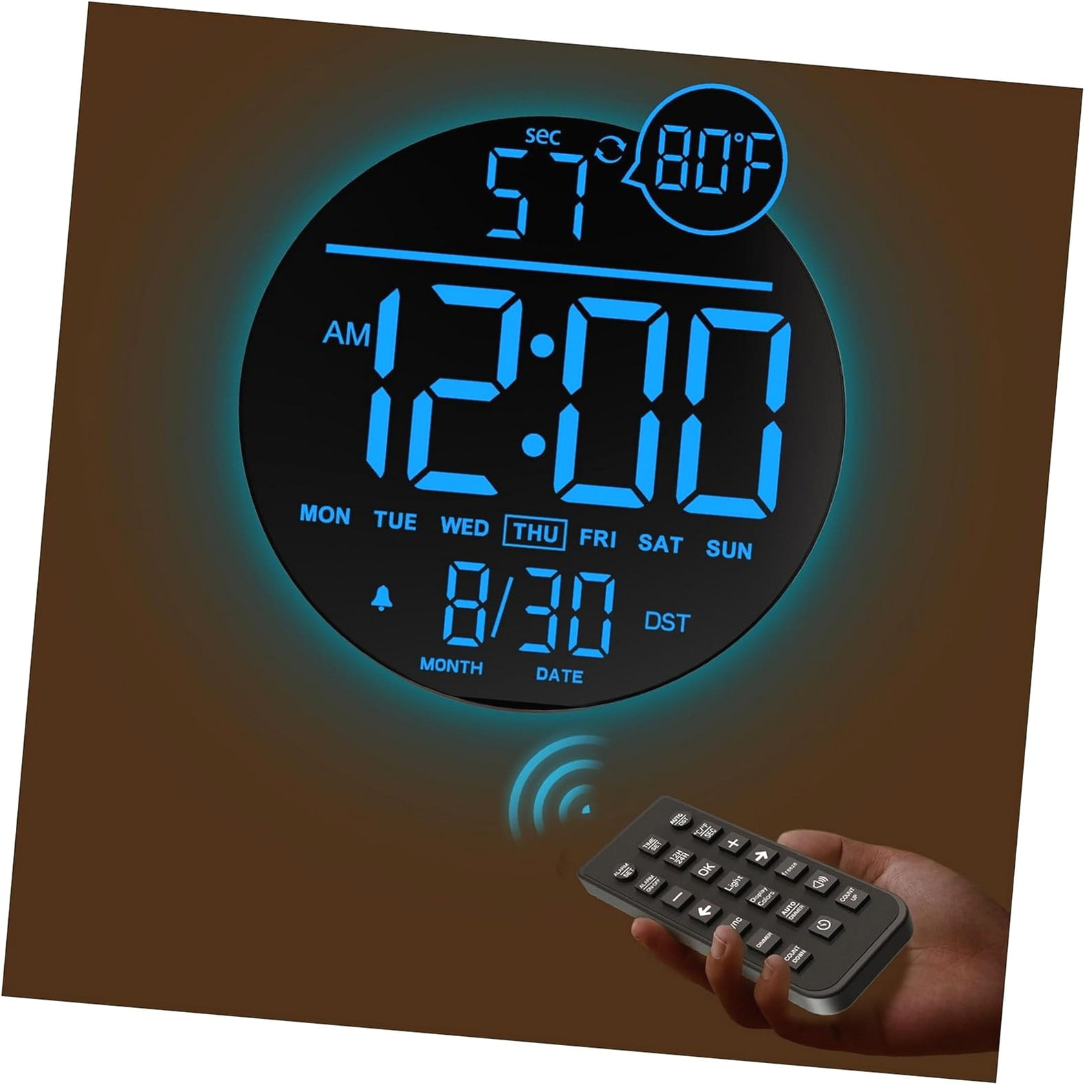 Fuliko 10" Large Wall Clock with Seconds, Alarm Countdown Timer, Big ...