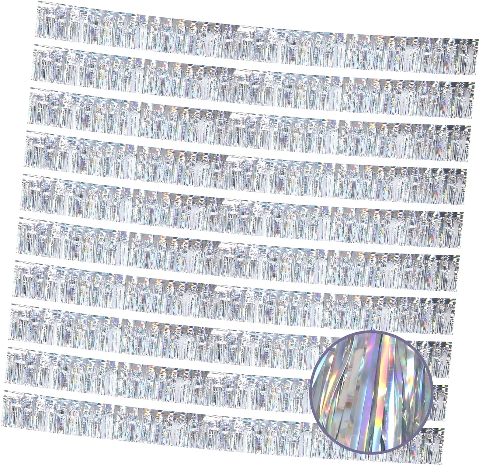 Fuliko 10 Pack 10 Feet Fringe Garland Foil Fringe Garland Metallic ...