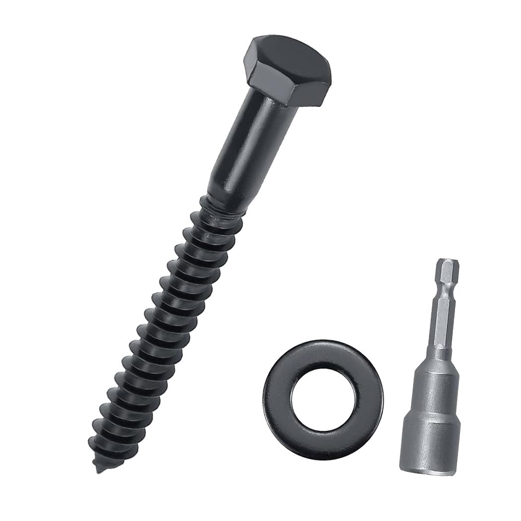 Fuliko 10-Pack 3/8 x 2-1/2" Hex Lag Bolts with Flat Washers, 304 ...