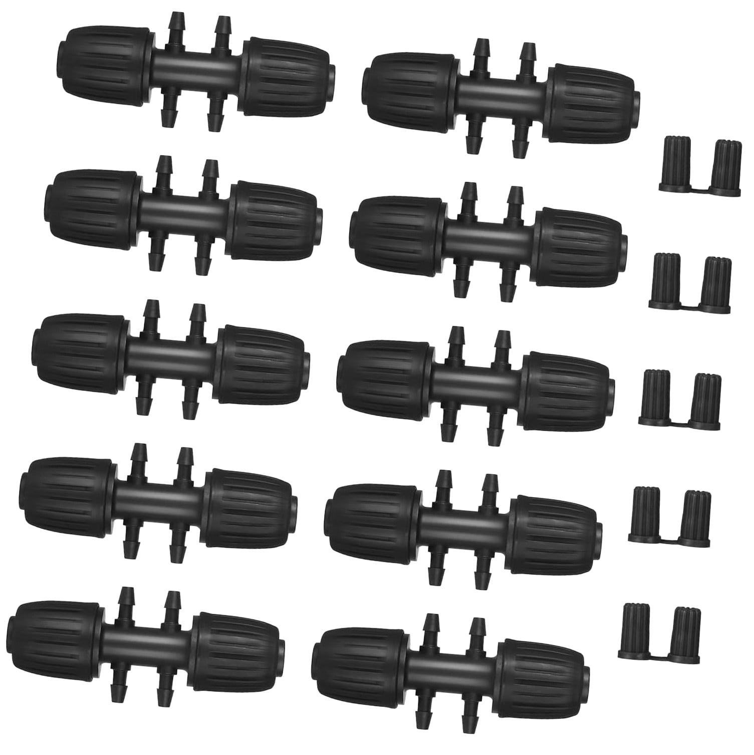 Fuliko 10 Pcs 1/2 Inch to 1/4 Inch Drip Irrigation Fittings Barbed ...