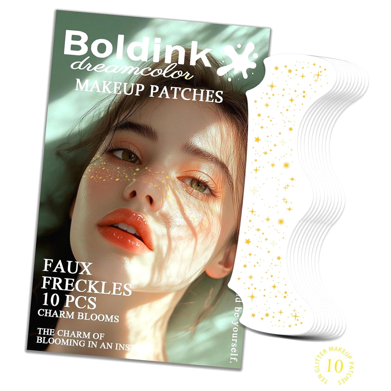 Fuliko 10 Pcs Face Makeup Patches,Glitter Freckles Face Tattoo, Face ...