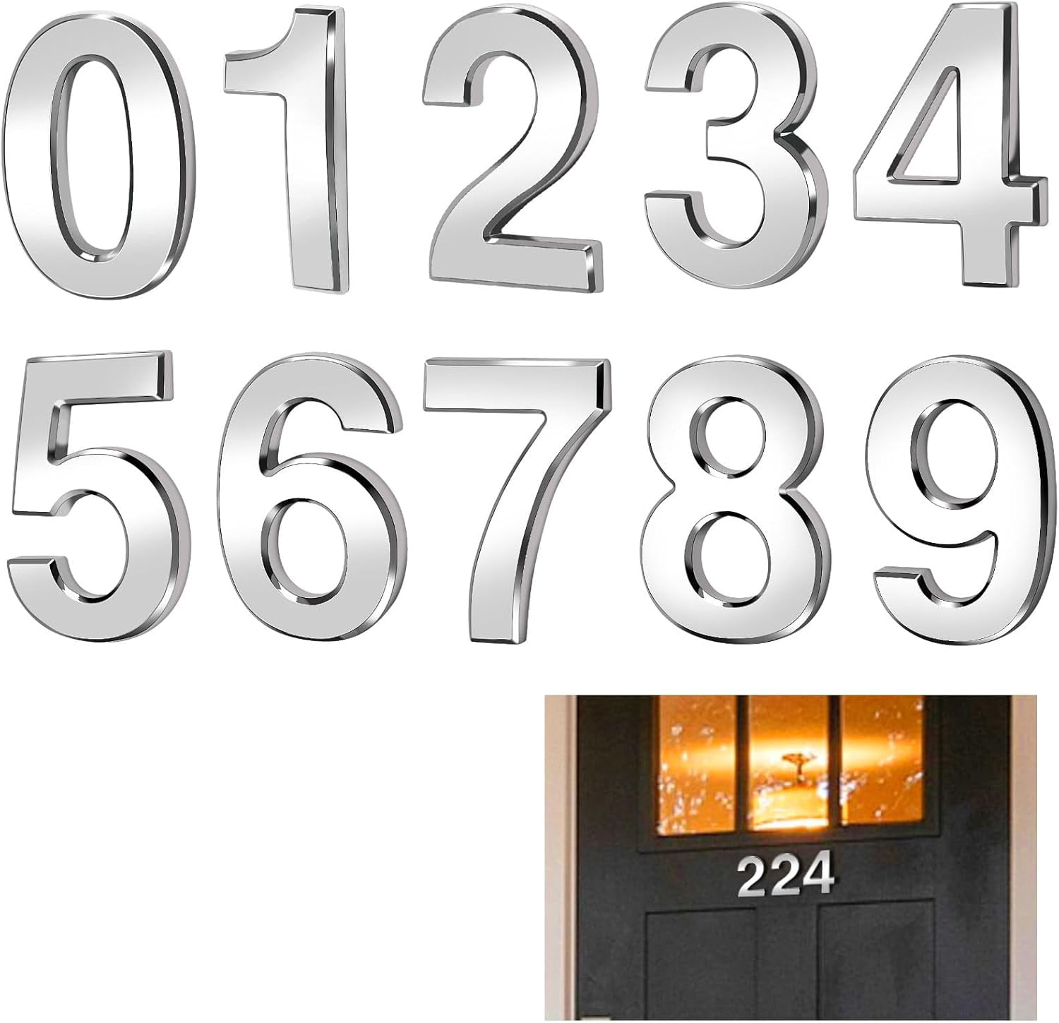 Fuliko 10 Pieces 3 Inch House Numbers 0-9, Self-Adhesive 3D Mailbox ...