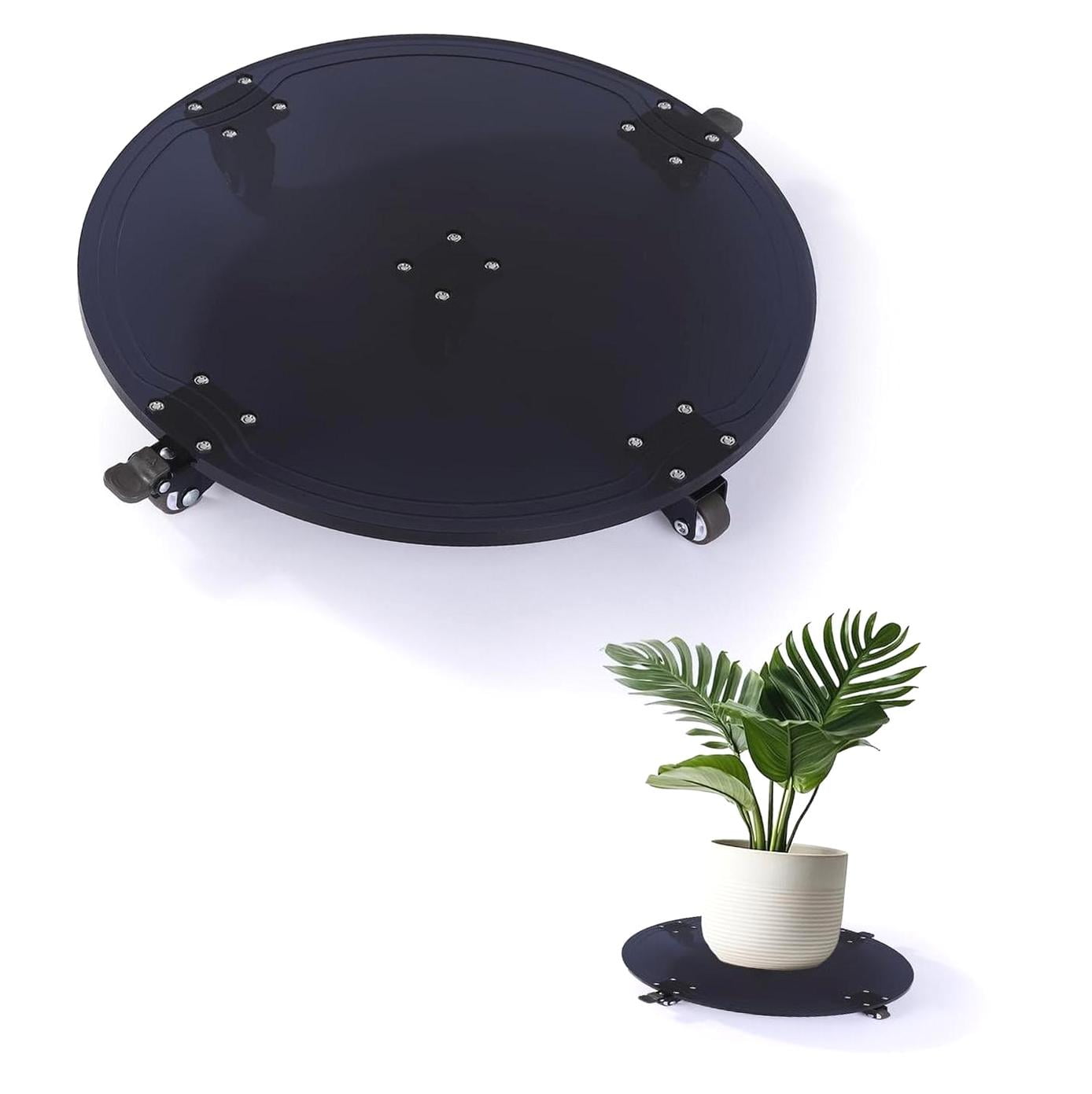 Fuliko 10" Round Shape Color Acrylic Plant Stand with Wheels ...