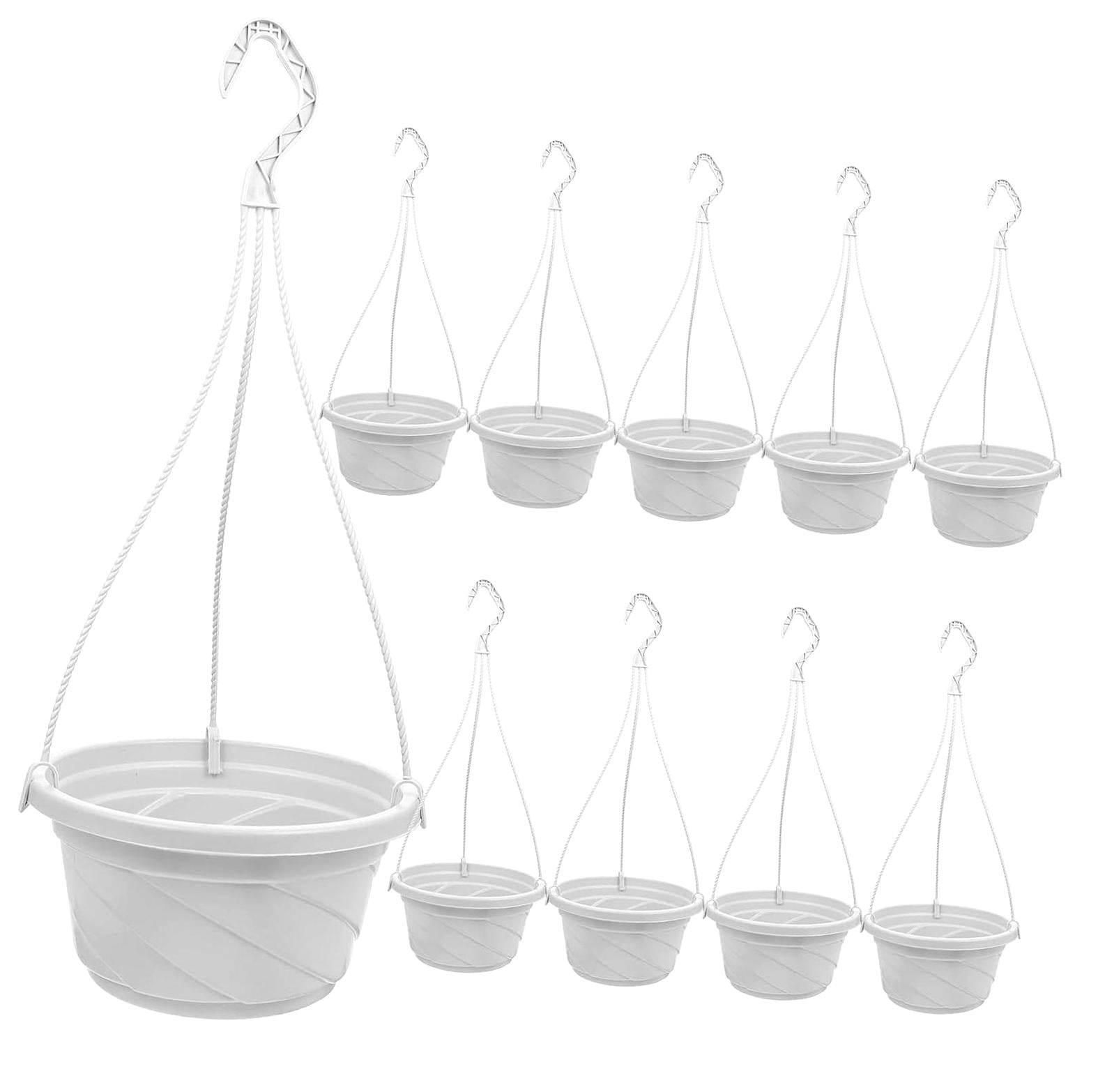 Fuliko 10 Sets Plastic Hanging Planter Pots Flowerpot Adornments Chains ...