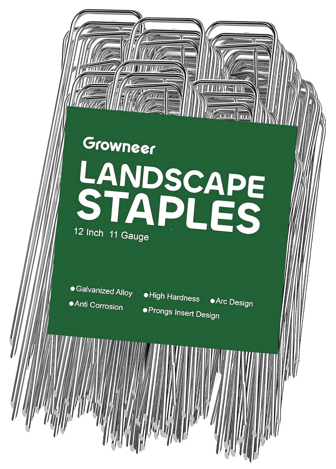 Fuliko 100 Pack of 12-Inch Galvanized Steel Landscape Staples, Ideal ...