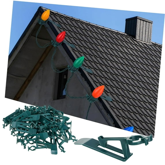 Fuliko 100 Pcs Christmas Light Clips Holiday Gutter Clips Shingle ...