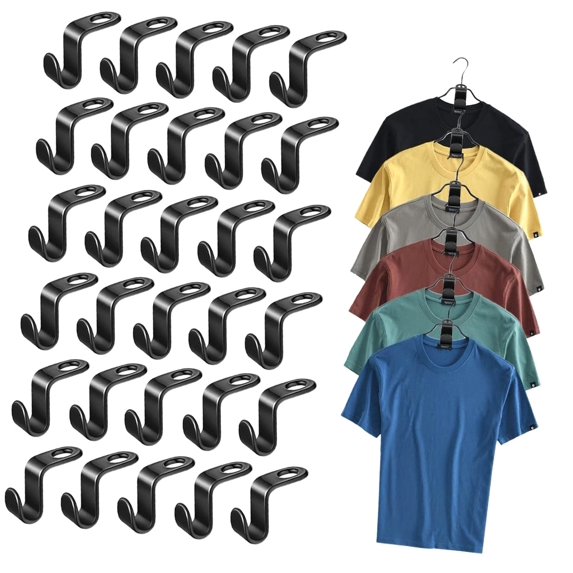 Fuliko 100 Pcs Clothes Hanger Connector Clips, Wardrobe Hanger Extender ...