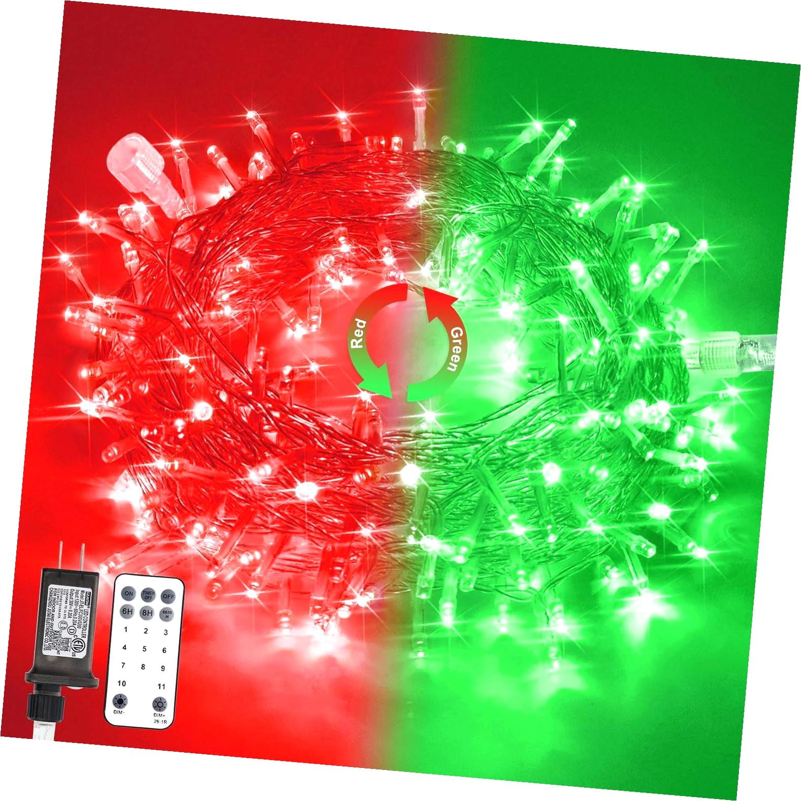 Fuliko 100 Red Christmas Lights Plug in, Christmas String Lights Indoor ...