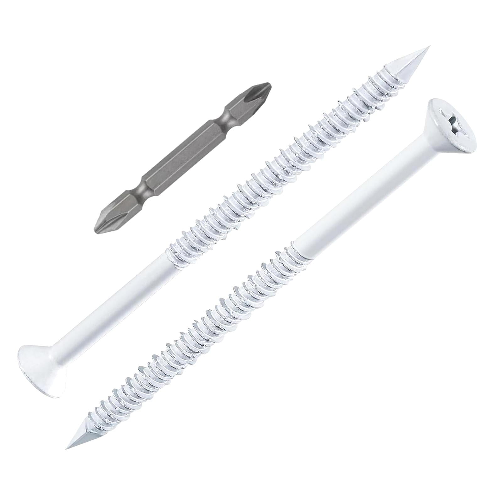 Fuliko (100 Units) 3/16" x3-3/4 White Concrete Fasteners Flat for ...