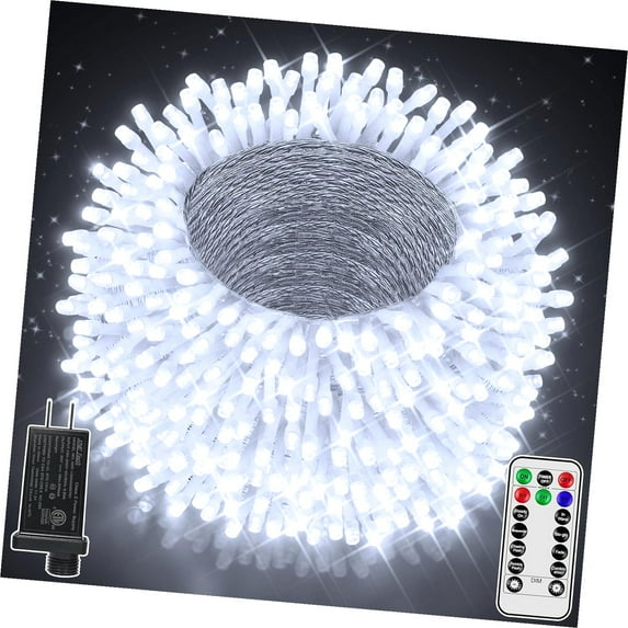 Fuliko 1000 328 FT Christmas Light , 8 Lighting Modes White String ...