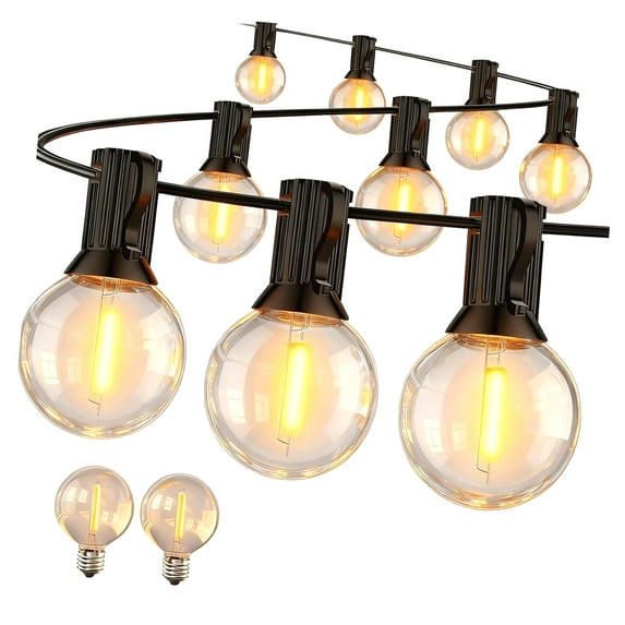 Fuliko 100FT String Lights, G40 Christmas String Lights with 50 Warm ...