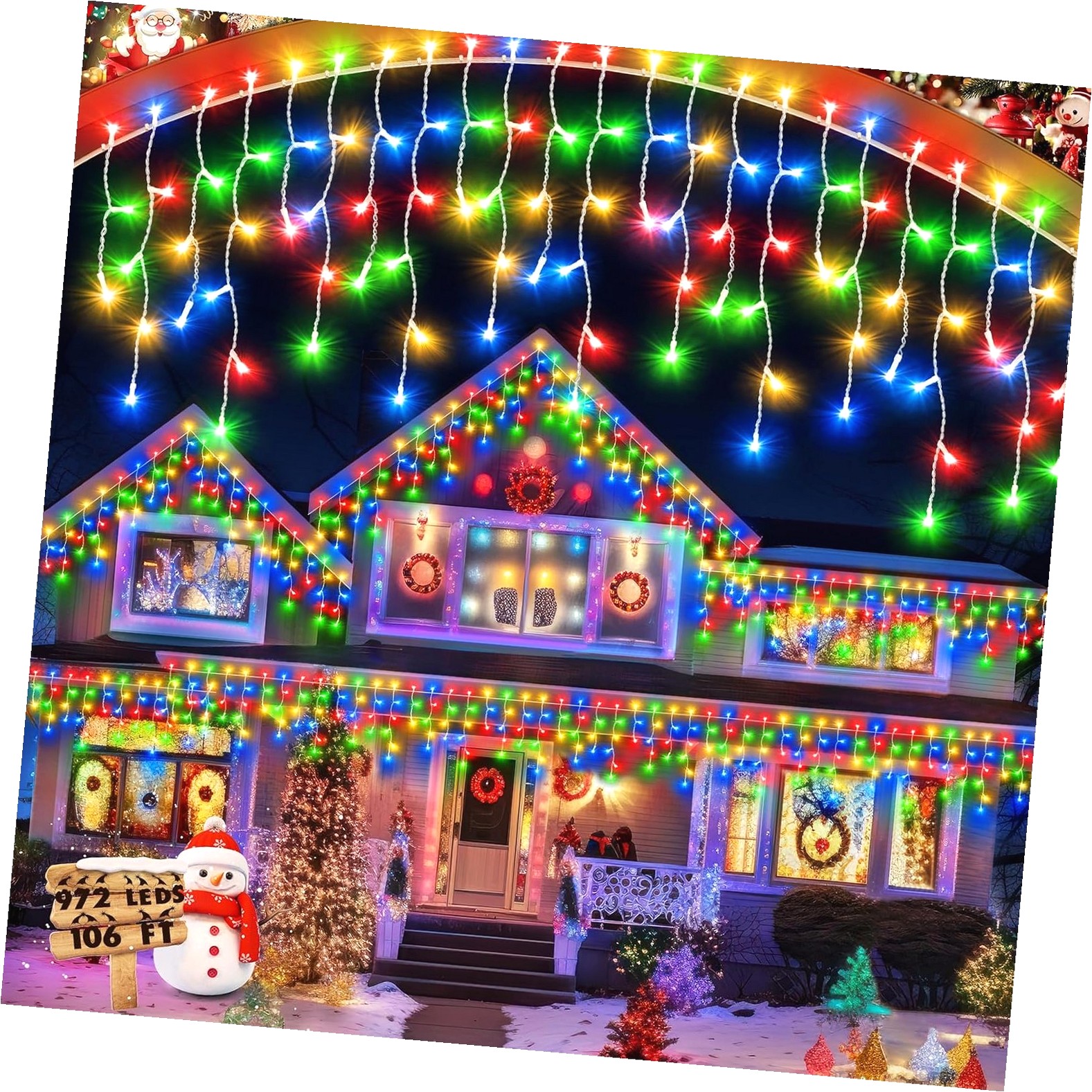 Fuliko 106 FT Christmas Lights, 972 Outside Christmas Lights Plug in ...