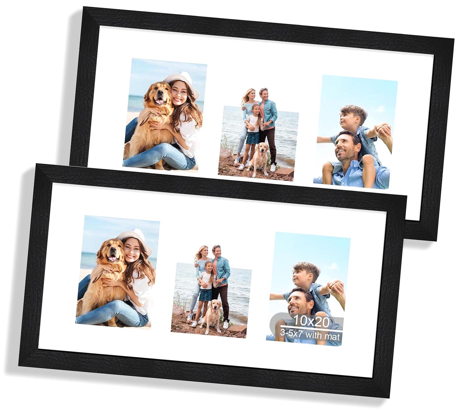 Fuliko 10x20 Picture Frame Pair, Wooden Frame with Genuine Glass for ...