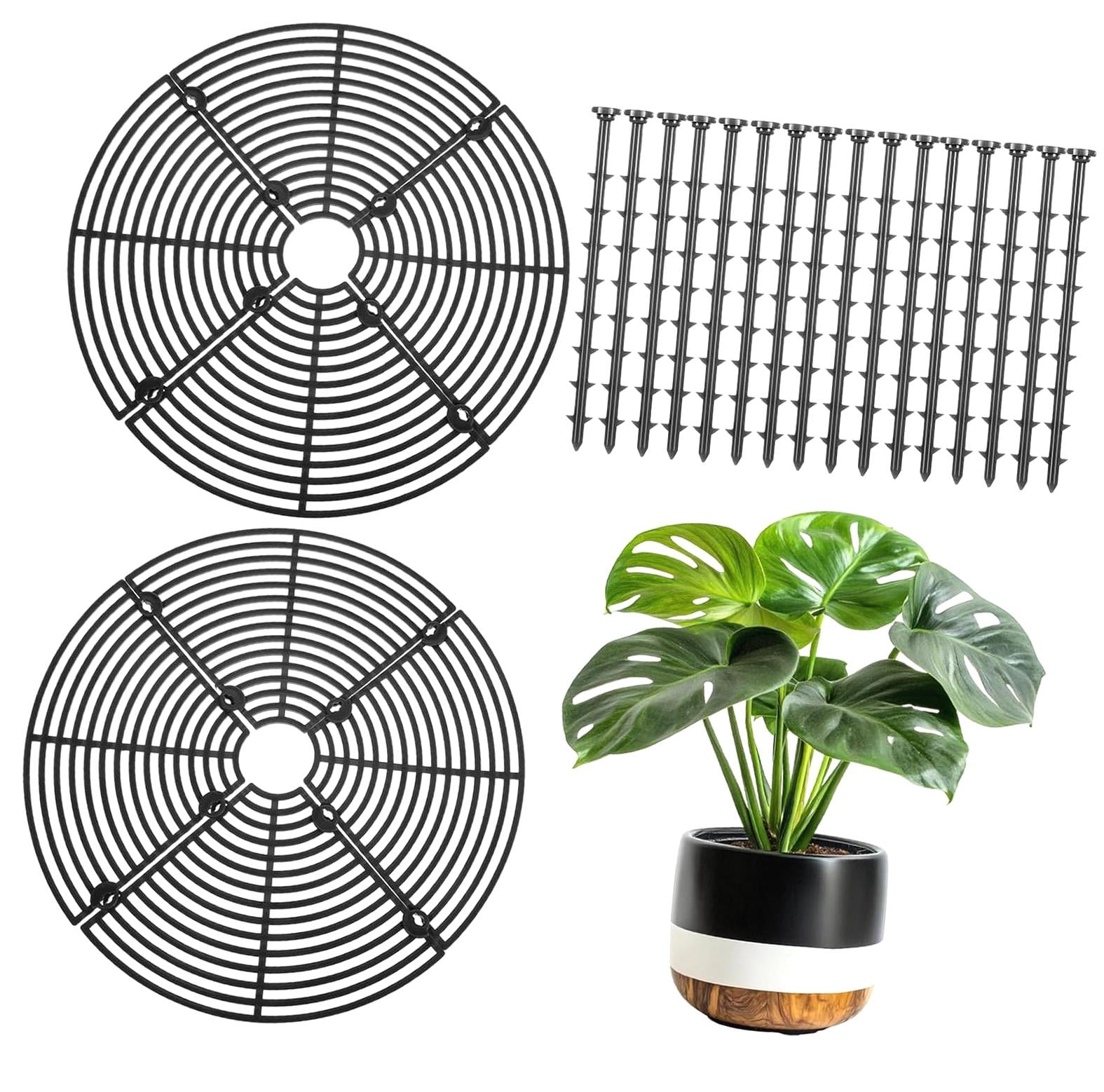 Fuliko 11.8 Inch Plant Pot Protector, 2-Pack with 16 Stakes. Indoor ...