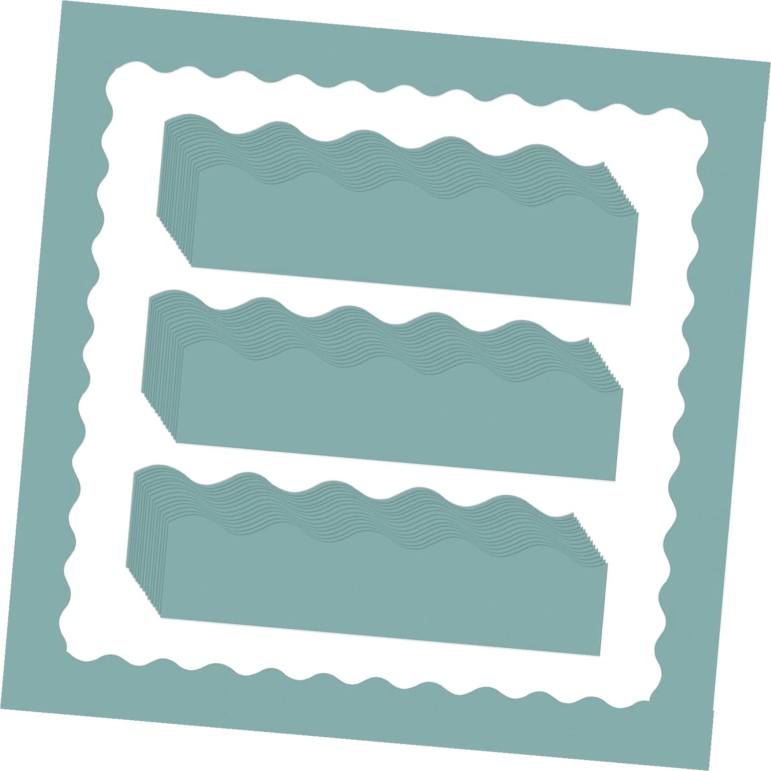 Fuliko 118 ft Classroom Bulletin Board Borders, Solid Serene Blue ...