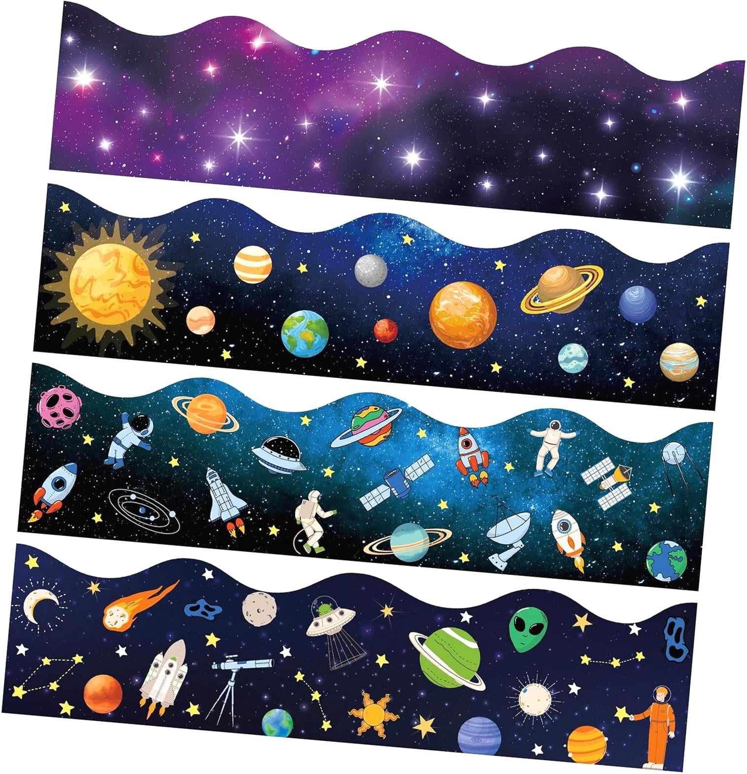 Fuliko 118Ft Outer Space Bulletin Board Borders Galaxy Classroom ...